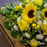 Gold and White Double Ended Spray - Funeral Flowers Forfar